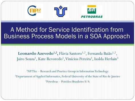 Ppt A Method For Service Identification From Business Process Models In A Soa Approach
