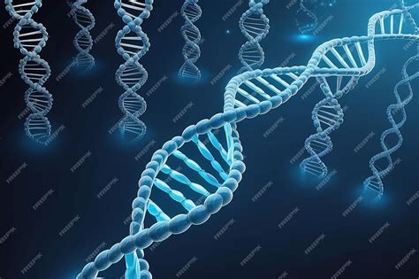 Premium Photo Isometric Digital Dna Structure In Blue Background Science Concept Dna Sequence