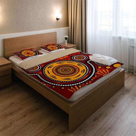 Australia Indigenous Bedding Set Aboriginal Inspired Dot Art
