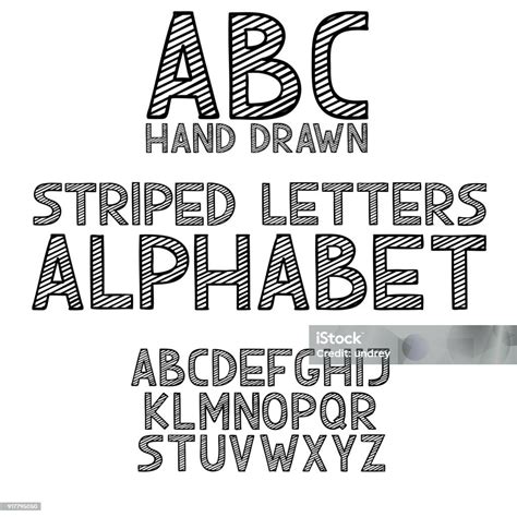 손 그리기 낙서 Abc 알파벳 그런 지 유형 글꼴 벡터 일러스트 레이 션 검은색에 대한 스톡 벡터 아트 및 기타 이미지 검은색 공예 교실 Istock