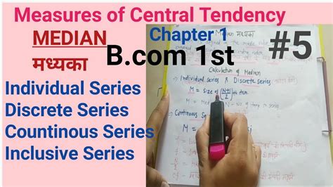 1st Year Statistics Median Individual Series Discrete Series Countinous Andinclusive