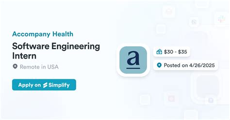 Software Engineering Intern Accompany Health Simplify Jobs