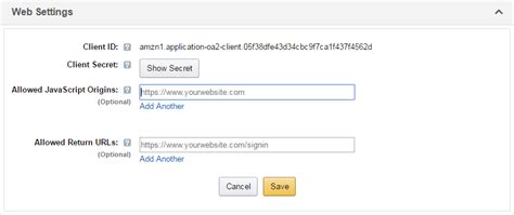 Web Login With Amazon Developer Center