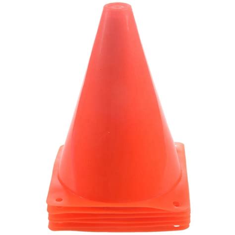 7 Inch Plastic Traffic Cones 6 Pack Multi Purpose Cone Physical Education Sports Training Gear