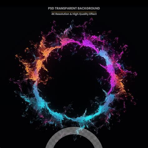 Premium Psd Circle Of Light Element Spinning Light Particles Title