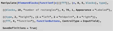 Part Of The Code Of The Tool Riemann Sums Used In The Examples