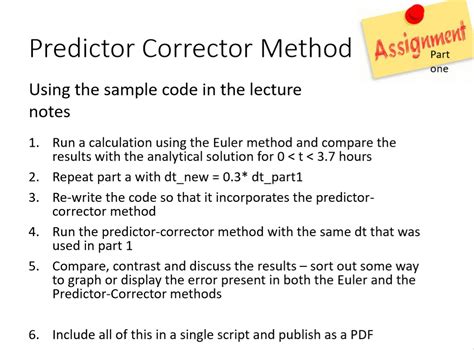 Predictor Corrector Method Inment Part One Using The