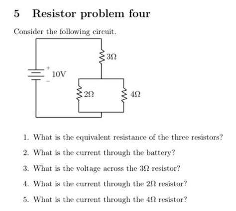 Solved 5 Resistor Problem Four Consider The Following Chegg Com