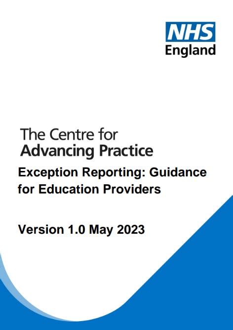 Exception Reporting Guidance For Education Providers Advanced Practice