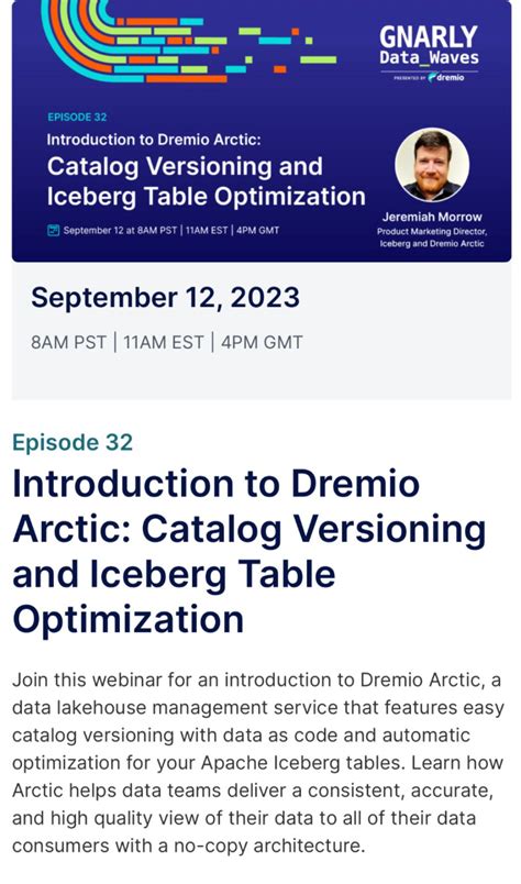 alex merced on linkedin don t miss it tomorrows gdw episode on dremio arctic catalogs and…