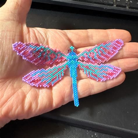 Large Dragonfly Brick Stitch Pattern Brick Or Peyote Stitch Pattern