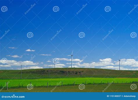 Wind Driven Generator On Grasslands Stock Image Image Of View Grass 115140037