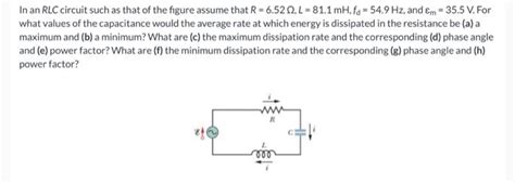 Solved In An RLC Circuit Such As That Of The Figure Chegg