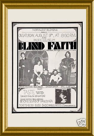 Blind Faith At The Pacific Coliseum Concert Poster 1969
