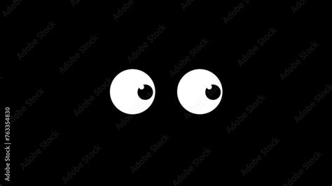 Animated Cartoon Eyes  Blinking In The Dark And Looking Around And