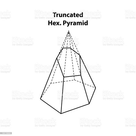 Truncated Hex Pyramid 3d Geometric Shapes Vector Geometric Hexagonal Pyramid Complex Elements