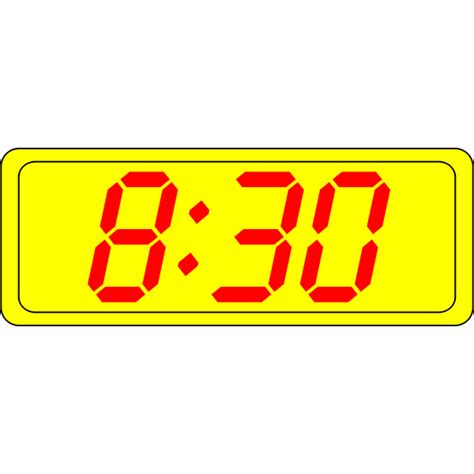 Digital Clock Display Vector Drawing Free Svg