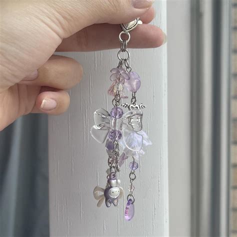 Hanging Purple Fox Hello Kitty Keychain 💜 Handmade And Depop