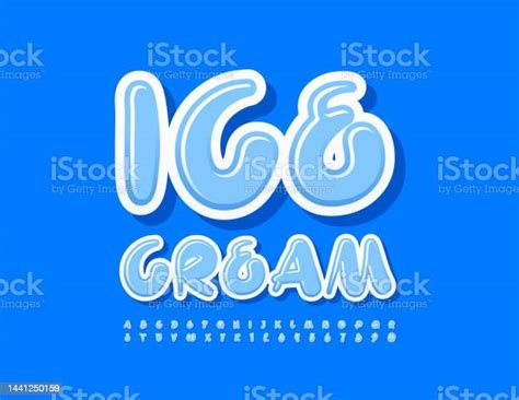 벡터 유행 기호 아이스크림 손으로 쓴 귀여운 알파벳 문자와 숫자 세트 로고에 대한 스톡 벡터 아트 및 기타 이미지 로고