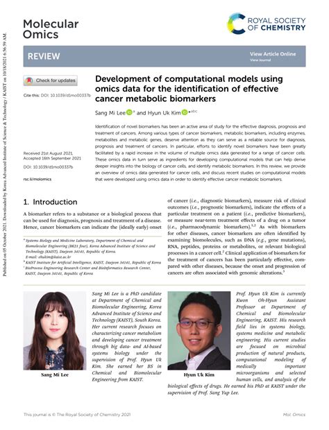 pdf development of computational models using omics data for the