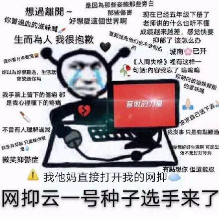 关于网抑云的表情包合集 模式