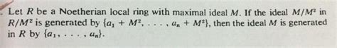 solved let r be a noetherian local ring with maximal ideal