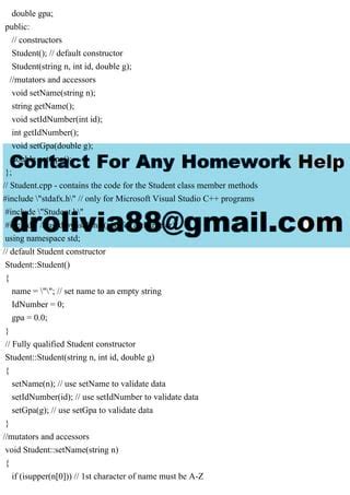Student H Include Stdafx H Include String Using Names Pdf