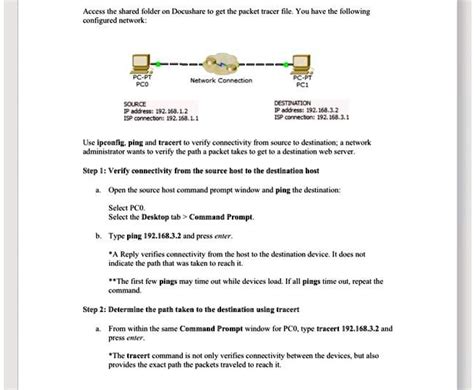 Access The Shared Folder On Docushare To Get The Packet Tracer File You Have The Following