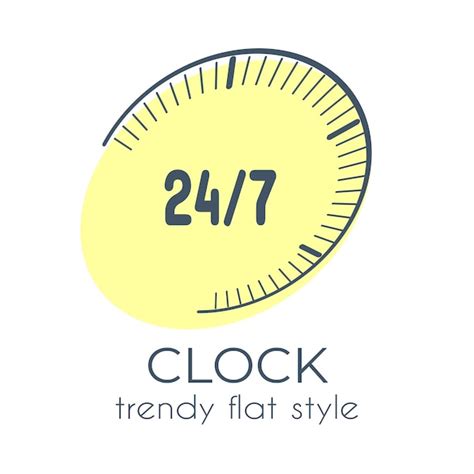 Premium Vector 247 Clock Face Icon Flat
