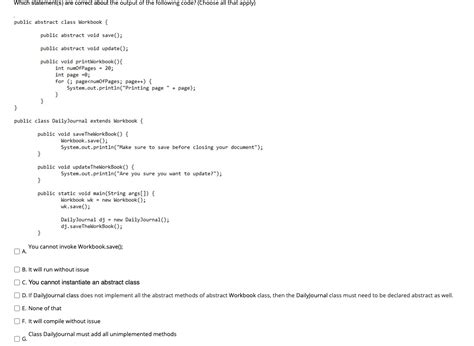 Solved Which Statements Are Correct About The Output Of