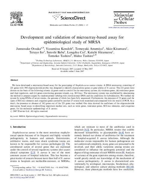 Pdf Development And Validation Of Microarray Based Assay For