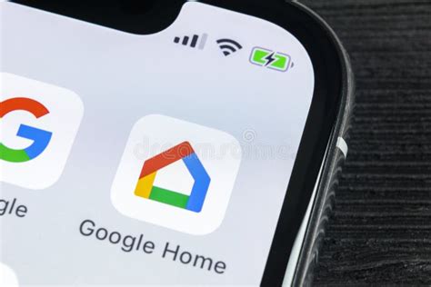 Google Home Application Icon On Apple IPhone X Smartphone Screen Close Up Google Home App Icon