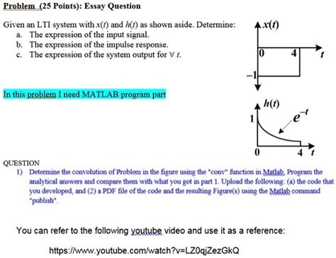 Problem 25 Points Essay Question Given An Lti System With Xt And H