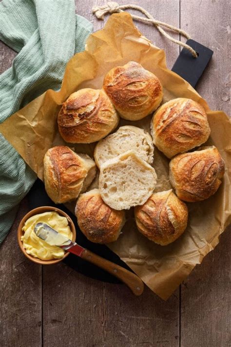 Crusty Sourdough Bread Rolls The Pantry Mama