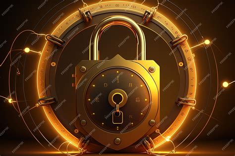 Premium Ai Image Super Technological Padlock With Circuits Data