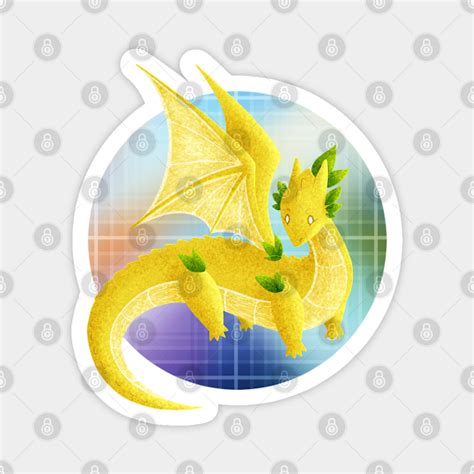 Kawaii Lemon Dragon With Background Dragon Magnet Teepublic