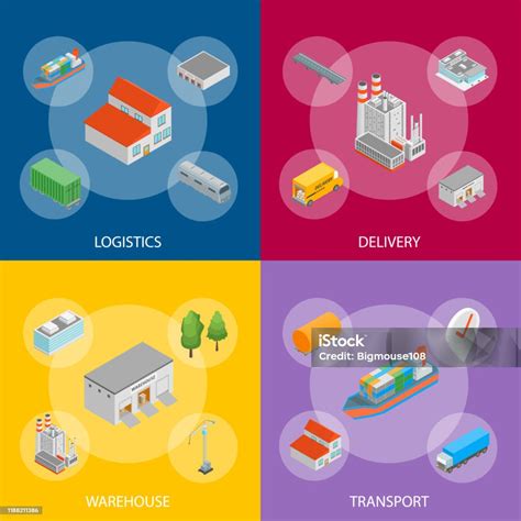 물류 운송 개념 배너 세트 3d 등각 투영보기입니다 벡터 3차원 형태에 대한 스톡 벡터 아트 및 기타 이미지 3차원 형태 개념 개체 그룹 Istock