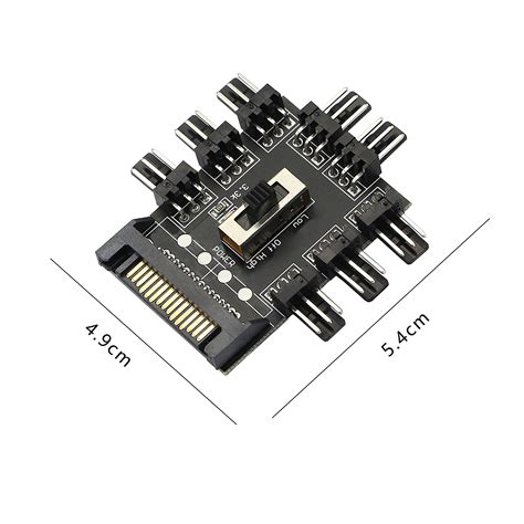 Chassis Fan Hub SATA To Way V PIN Cooling Fan Splitter Controller Hub Pin PWM For PC