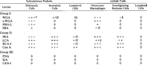 Lectin Binding Sites In Cells Of The Subcutaneous Tumor Nodules And