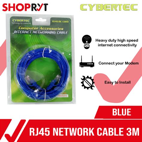 Cybertec Rj45 8c Cord Ethernet Cable 3m 6m 12m 20m 30m Cat6 3m 6m 12m Shopee Philippines