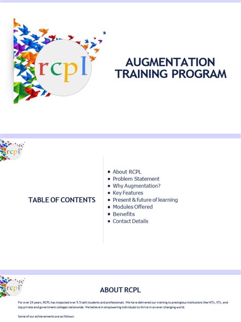Rcpl Augmentation Training Program 2024 1 Pdf Internet Of Things Learning