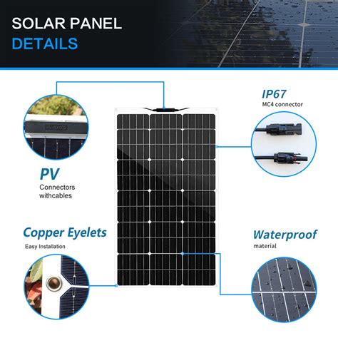 Комплект гъвкави монокристални слънчеви панели 100w 10 бр 12v 24v 15a Emag Bg