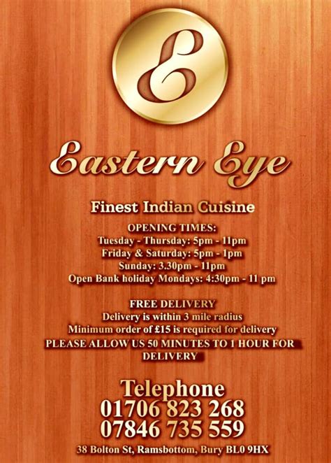Eastern Eye Indian Cuisine Ramsbottom Home Ramsbottom Menu Prices Restaurant Reviews
