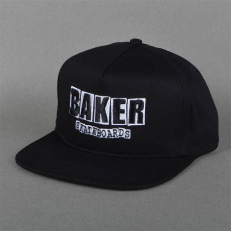 Baker Skateboards Brand Logo Snapback Cap Black Skate Clothing From