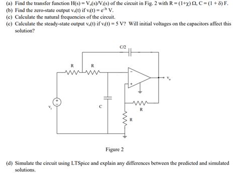 Solved A Find The Transfer Function Hs Vosvis Of