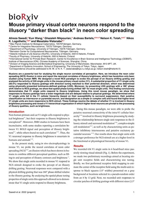 Pdf Mouse Primary Visual Cortex Neurons Respond To The Illusory