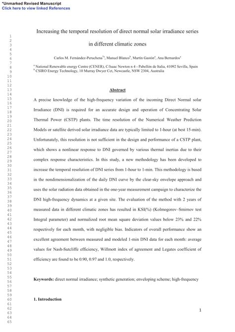 Pdf Increasing The Temporal Resolution Of Direct Normal Solar