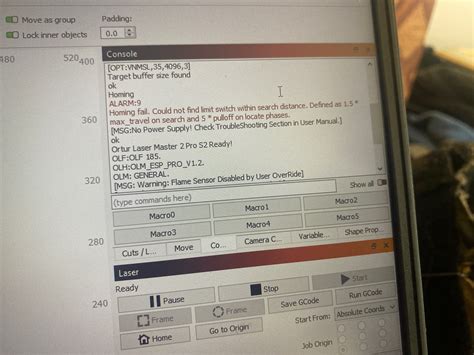Alarm 9 Homing Fail Ortur Lasers Lightburn Software Forum