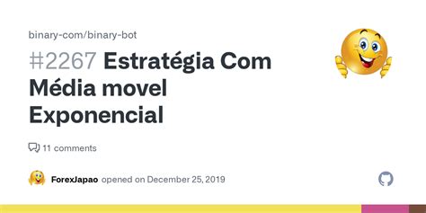estratégia com média movel exponencial · issue 2267 · binary com binary bot · github