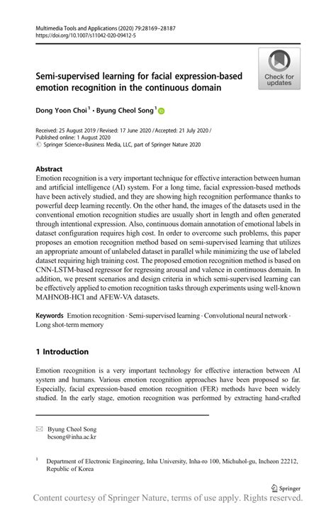 Semi Supervised Learning For Facial Expression Based Emotion Recognition In The Continuous Domain